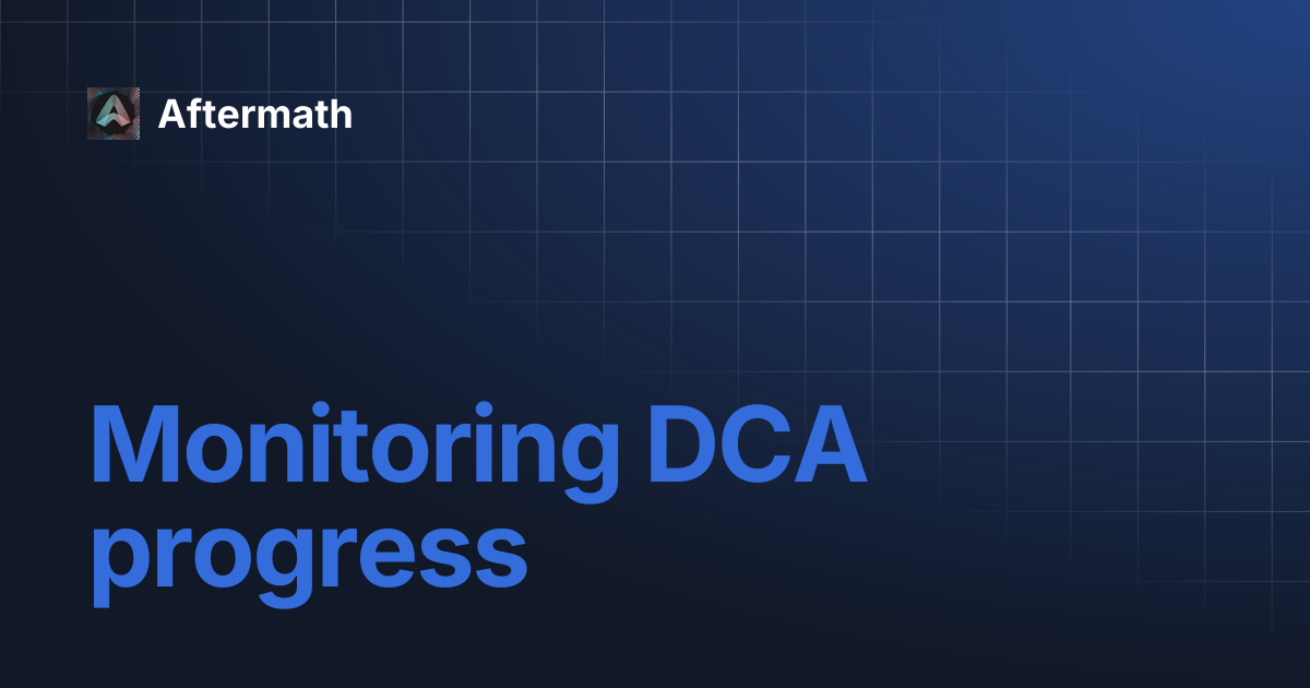 Monitoring DCA progress | Aftermath